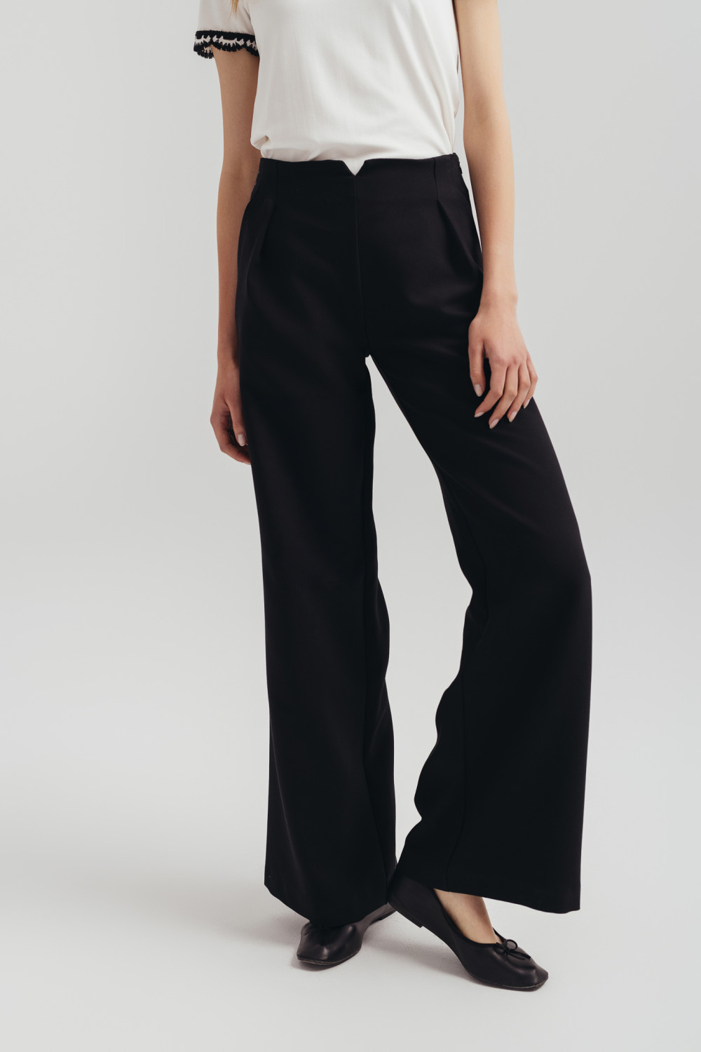 Legend Pantalone - Ženske crne pantalone širokih nogavica | Legend ...