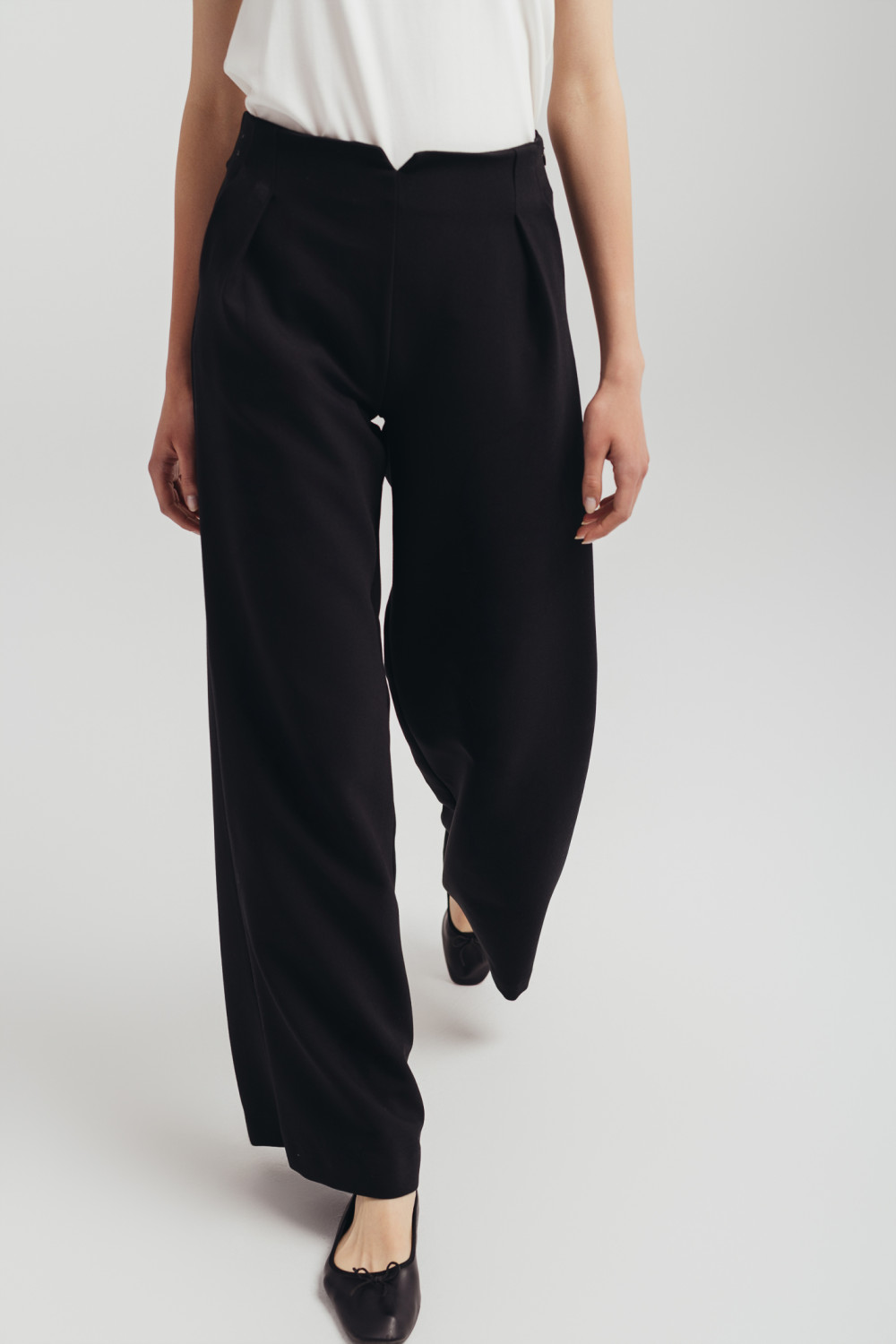 Legend Pantalone - Ženske crne pantalone širokih nogavica | Legend ...