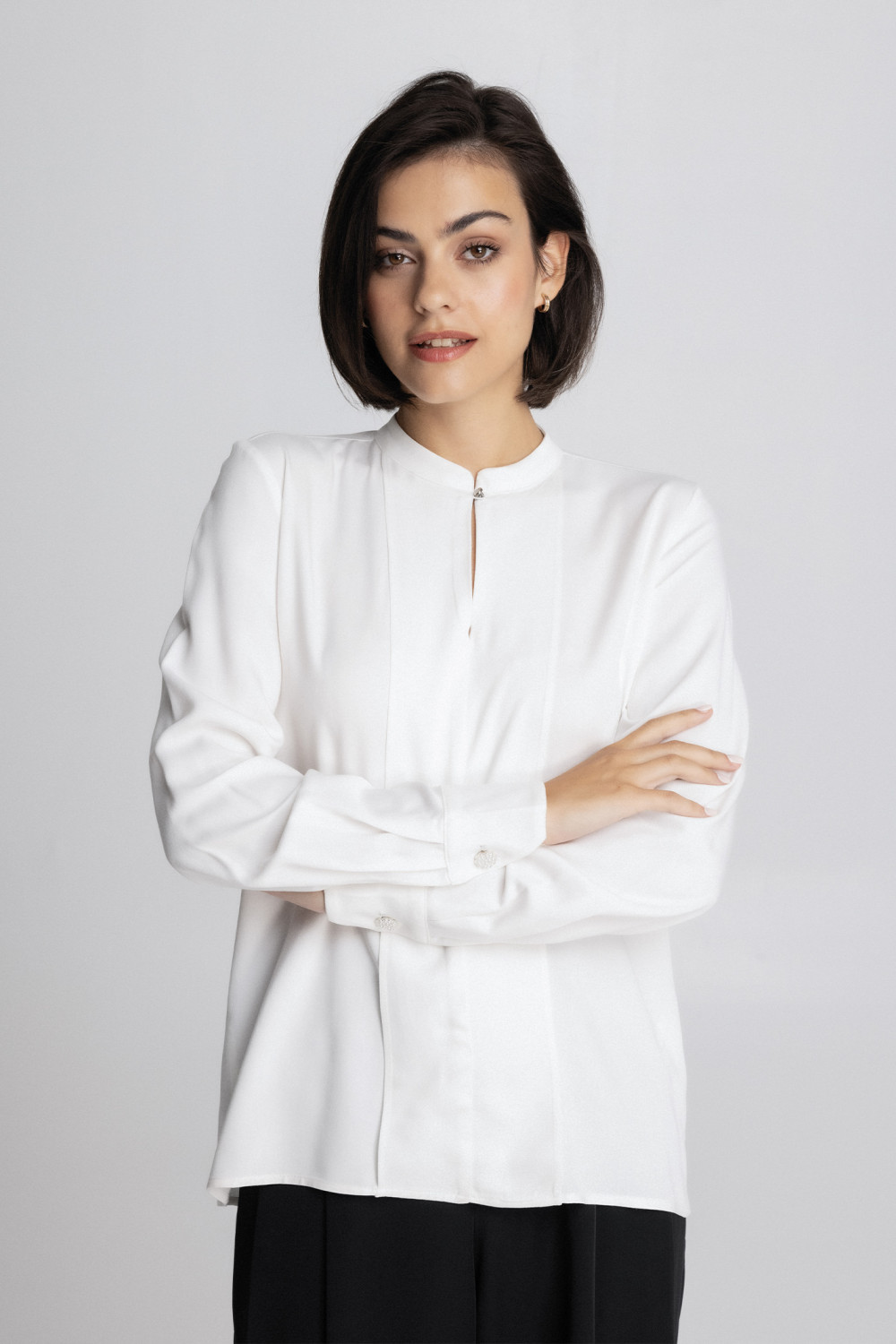 Legend Bluze - Ženska bijela bluza sa dugim rukavima i diskretnim ...